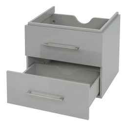 Premium Waschbeckenunterschrank MCW-D16, Waschtischunterschrank Waschtisch Badm&ouml;bel, hochglanz 60cm ~ grau