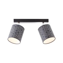 Brilliant Galance Spotbalken 2flg schwarz Innenleuchten,Strahler,-Balken 2x A60, E27, 40W, geeignet für Normallampen (nicht enthalten) Edler Strukturschirm aus echter Vinyl-Tapete