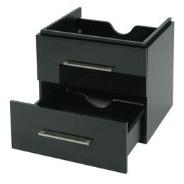 Premium Waschbeckenunterschrank MCW-D16, Waschtischunterschrank Waschtisch Badm&ouml;bel, hochglanz 60cm ~ schwarz