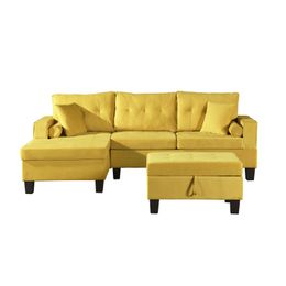 Home Deluxe Sofa ROM mit Hocker - versch. Farben - Gelb