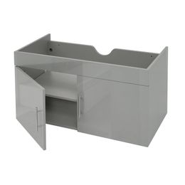 Waschbeckenunterschrank MCW-D16, Waschtischunterschrank Waschtisch Unterschrank Badm&ouml;bel, hochglanz 90cm ~ grau