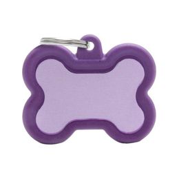 MyFamily Id Tag - Hushtag Collection - Aluminum Purple Bone With Purple Rubber
