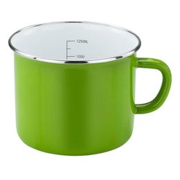 Casa Royale Emaille Milchtopf Green Star, Ø 14 cm