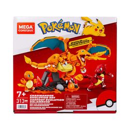 Mega CONSTRUX Pokémon - Glumanda Evolution Set Bausatz, Orange