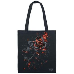 Spiral Burnt Rose Stofftasche schwarz