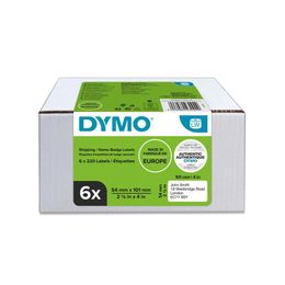 Dymo Original LabelWriter Versandetiketten/-Namensschilder (groß) | 54 mm x 101 mm | 6 Rollen mit je 220 leicht ablösbaren Etiketten (1.320 Etiketten) | für LabelWriter Etikettendrucker