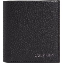 Calvin Klein Geldbörse WARMTH TRIFOLD 6CC W/COIN, mit klassischem Markenschriftzug, schwarz