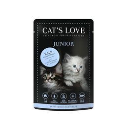 Cat's Love Nassfutter Junior Kalb mit Eierschalen & Lachsöl 12x85g