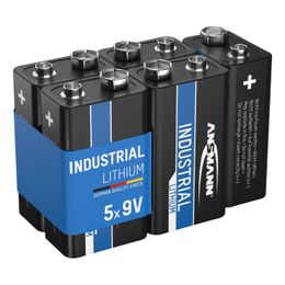 Ansmann AG 5x Industrial Lithium Batterie 9V E-Block – 6FR22 (5 Stück) Batterie