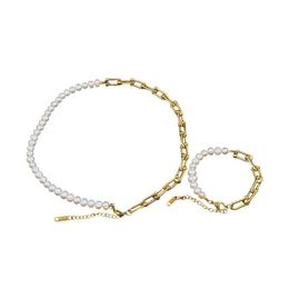 Karisma Schmuck Perlenketten-Set Collier/Armband aus Süßwassersuchtperlen mit 18 Karat (2-tlg)