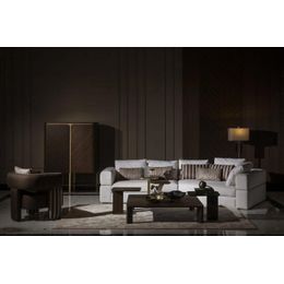 JVmoebel Wohnzimmer-Set Modern Wohnzimmer Garnitur Sofa Sessel Schrank Couchtisch Set 6tlg