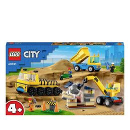 Lego® Konstruktionsspielsteine CITY Baufahrzeuge und Kran mit Abrissbirne