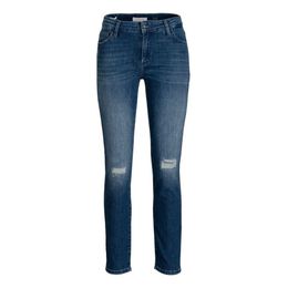 Rich & Royal Rich & Royal 5-Pocket-Jeans Midi Blau Destroyed Look Bio
