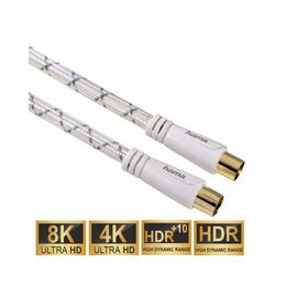 Hama HQ 5m Antennen-Kabel 120db Koaxial-Kabel Weiß Video-Kabel