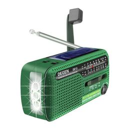 Gontence DEGEN DE13 Kurbelradio Tragbares Solar Radio FM AM SW Eingebaute Radio (LED Dynamo Lampe Powerbank für Wandern Camping Ourdoor Notfall)