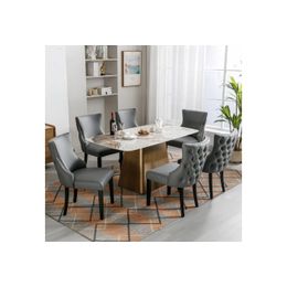 Ulife Stuhl Esszimmerstuhl Küchenstuhl Wohnzimmerstuhl mit Knopfrücken (6 St)