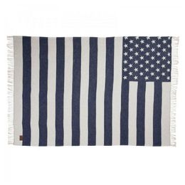 Lexington Wohndecke Decke Plaid Flag Throw Weiß Blau (130x170cm)