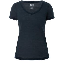 super.natural Funktionsshirt Merino Baselayer W SIERRA140 V NECK funktioneller Merino-Materialmix