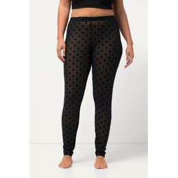 Ulla Popken Feinstrumpfhose Mesh-Leggings Flock-Punkte