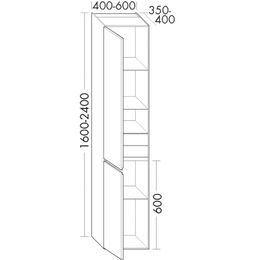 Burgbad Hochschrank rc40 Solitaire Matt 1800x400x400 Schilf Matt, HSMF040LF4503 HSMF040LF4503