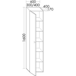 Burgbad Hochschrank rc40 System PG2 1600x500x170 Salbeigrau Ultramatt, HSMQ050RF5970 HSMQ050RF5970