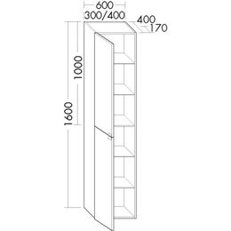 Burgbad Hochschrank rc40 System PG2 1600x500x170 Trend- oder RAL-Farbe HGL, HSMS050LF4033 HSMS050LF4033