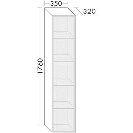 Burgbad Hochschrank Yumo PG1 1760x350x320 Eiche Dekor Merino, HSKC035LF3716 HSKC035LF3716