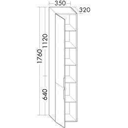 Burgbad Hochschrank Yumo PG1 1760x350x320 Frassino Dekor Cappuccino, HSKE035LF3720 HSKE035LF3720