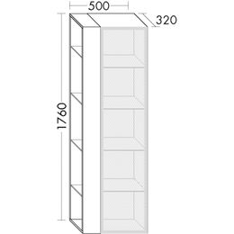 Burgbad Hochschrank Yumo PG2 1760x500x320 Weiß Hochglanz, HSKF050RF3193 HSKF050RF3193