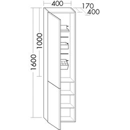 Burgbad Hochschrank rc40 System PG2 1600x400x170 Grau Ultramatt, HSND040RF5779 HSND040RF5779