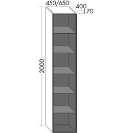 Burgbad Hochschrank rc40 System PG1 2000x450x170 Dunkelgrau Matt, HSNI045LF4025 HSNI045LF4025