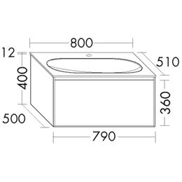 Burgbad Glas Waschtisch-Set rc40 Solitaire Matt Lichtgrau Matt/Schilf Matt, SGAP080F4509A0067 SGAP080F4509A0067