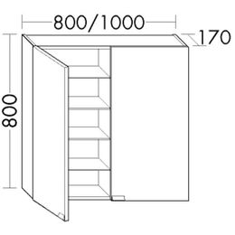 Burgbad Hängeschrank rc40 System PG1 800x1000x170 Dunkelgrau Matt, OSCG100F4025 OSCG100F4025