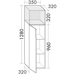 Burgbad Halbhochschrank Yumo PG1 1280x350x320 Nussbaum Dekor Samt, SFKK035LF3722 SFKK035LF3722