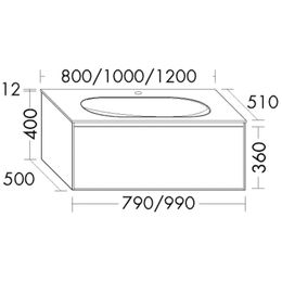 Burgbad Glas Waschtisch-Set rc40 Solitaire Matt Grau Matt/Schwarz Hochglanz, SGAP120F4510A0074 SGAP120F4510A0074