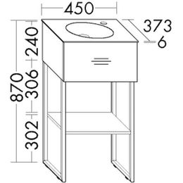 Burgbad Mineralguss Waschtisch-Set Coco Melamin Eiche Dekor Urban/Alpinweiss, SFHQ045LF5307C0001 SFHQ045LF5307C0001