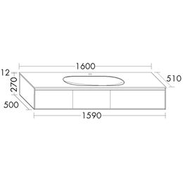 Burgbad Glas Waschtisch-Set rc40 Schilf Hochglanz/Lichtgrau Matt, SGAR160F4517A0126 SGAR160F4517A0126