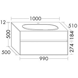 Burgbad Glas Waschtisch-Set rc40 Maple Natural/Wei&szlig; Matt, SGAQ100F4614A0066 SGAQ100F4614A0066
