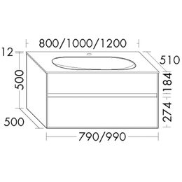 Burgbad Glas Waschtisch-Set rc40 Wei&szlig; Hochglanz/Schilf Hochglanz, SGAQ120F4514A0048 SGAQ120F4514A0048
