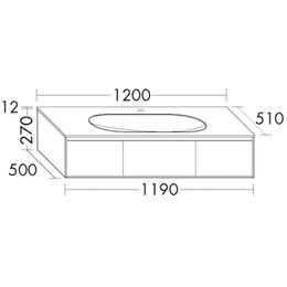 Burgbad Glas Waschtisch-Set rc40 Salbeigrau Hochglanz/Dunkelgrau Matt, SGAR120F5965A0109 SGAR120F5965A0109