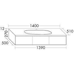 Burgbad Glas Waschtisch-Set rc40 Solitaire Matt Dunkelgrau Matt/Wei&szlig; Matt, SGAR140F4511A0066 SGAR140F4511A0066