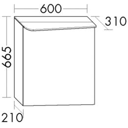 Burgbad Spiegelschrank Badu 665x600x310 Eiche Dekor Urban, SFTU060LF5297 SFTU060LF5297