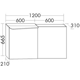 Burgbad Spiegelschrank Badu 665x1200x310 Eiche Dekor Urban, SFTV120LF5297 SFTV120LF5297