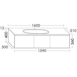 Burgbad Glas Waschtisch-Set rc40 Schilf Hochglanz/Dunkelgrau Hochglanz, SGAS160F4517A0121 SGAS160F4517A0121