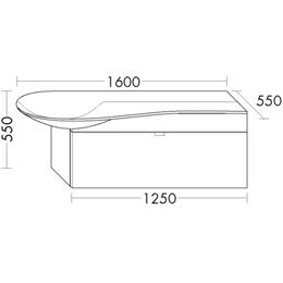 Burgbad Mineralguss Waschtisch-Set rc40 System PG2 Dunkelgrau Hochglanz/Wei&szlig; Velvet, SFYE160RF4012C0 SFYE160RF4012C0037