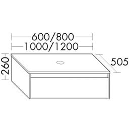 Burgbad Waschtischunterschrank rc40 Trend-/RAL-Farbe Ultramatt/Eiche h.gr., SGBI080F5764A0100 SGBI080F5764A0100