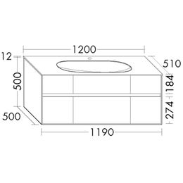 Burgbad Glas Waschtisch-Set rc40 Schilf Hochglanz/Lichtgrau Hochglanz, SGAT120F4517A0131 SGAT120F4517A0131