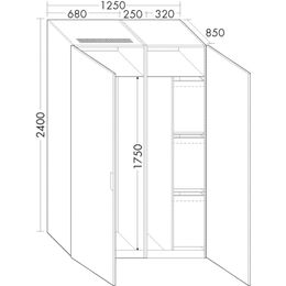 Burgbad Hochschrank rc40 System PG2 2400x1250x850 Weiß Ultramatt, SFYN125LF5774 SFYN125LF5774