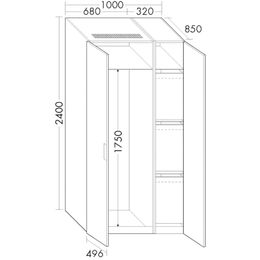 Burgbad Hochschrank rc40 System PG2 2400x1000x850 Trend-/RAL-Farbe Ultramatt, SFYN100RF5782 SFYN100RF5782