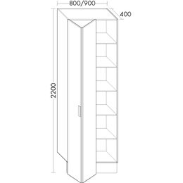 Burgbad Hochschrank rc40 System PG2 2200x900x400 Maple Natural, SFYP090RF4116 SFYP090RF4116